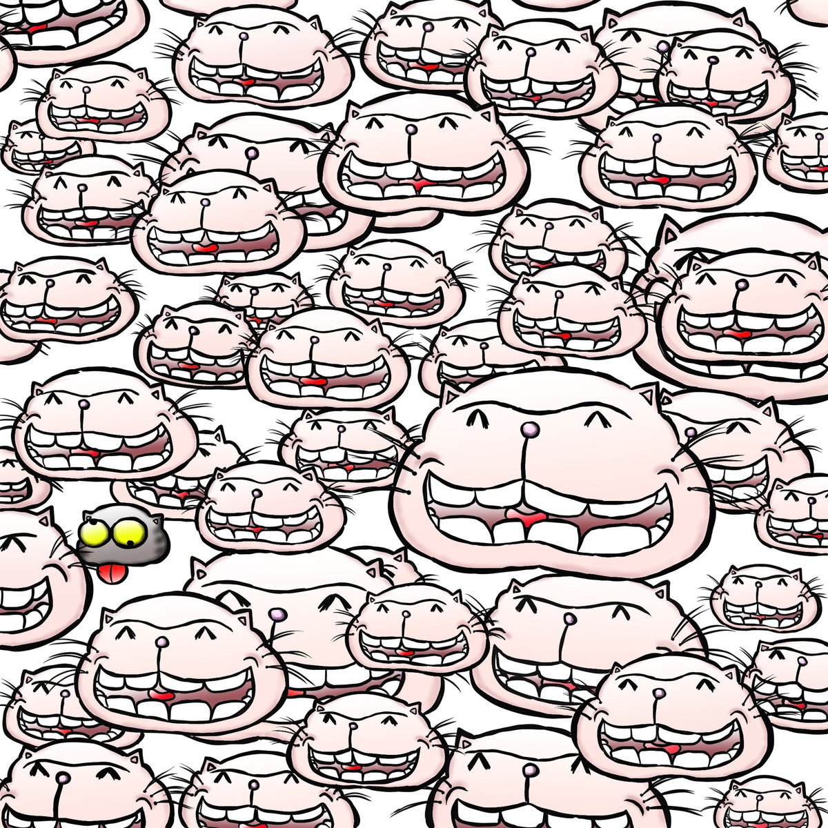 「もんちまみれで視界ゼロ Too many Monchis!! My eyes c」|もんちのがまぐち MONCHI'S WALLETのイラスト