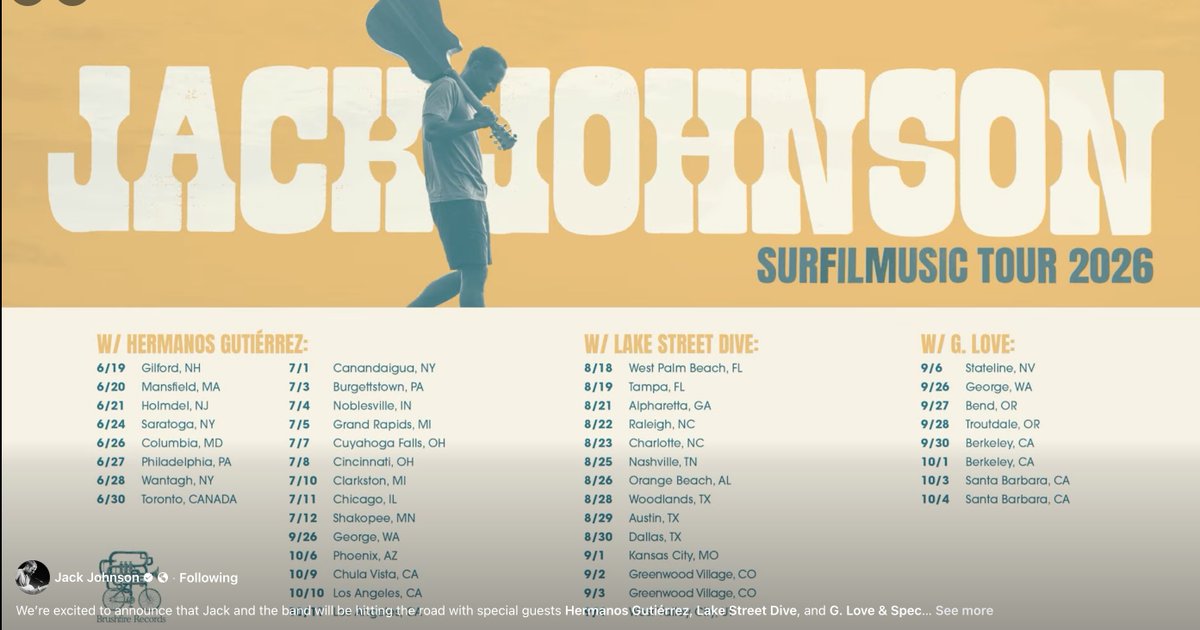 Jack Johnson Tour