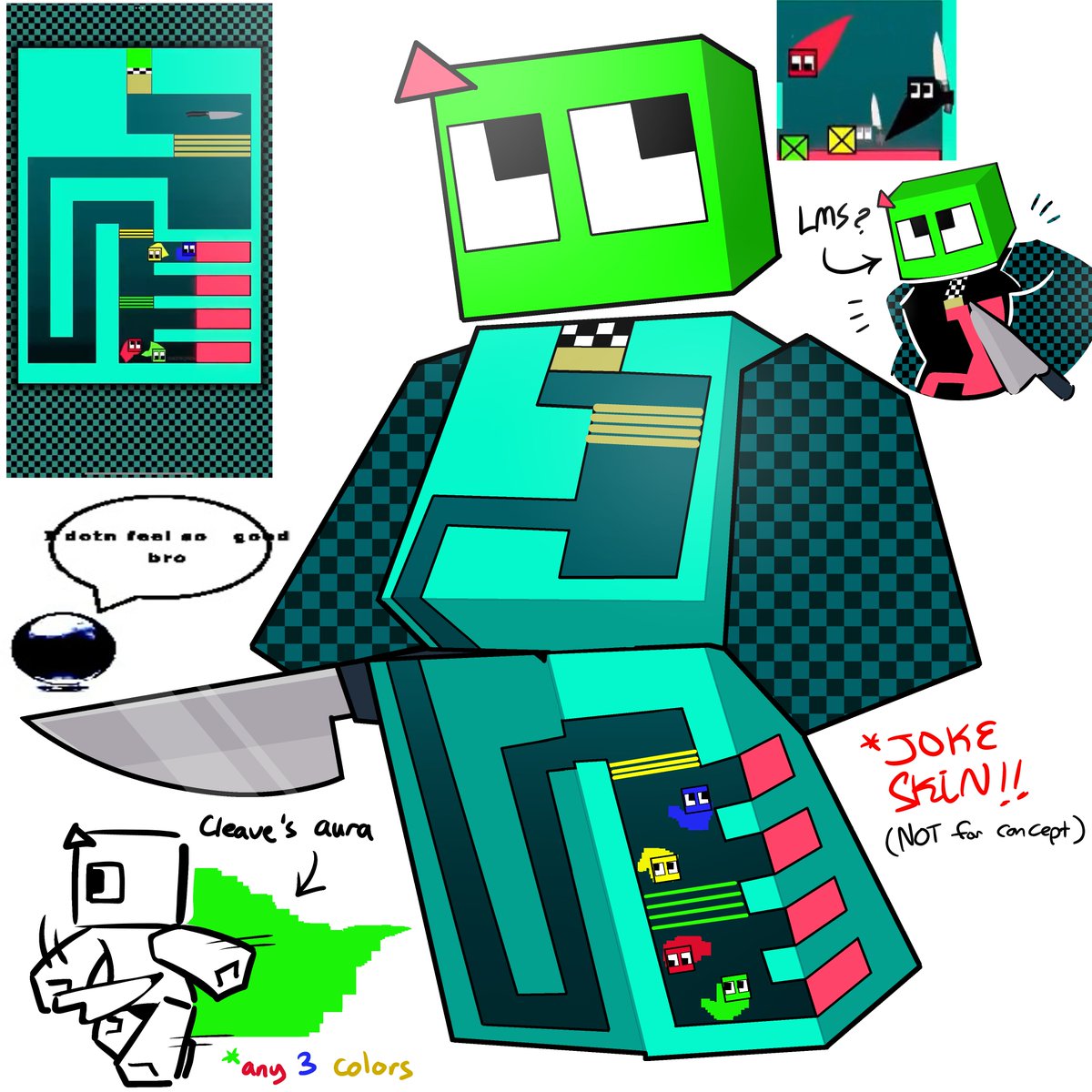 mazeguy variant skin (for fun)👀 boing boing 🟩🟥🟦🟨 boing