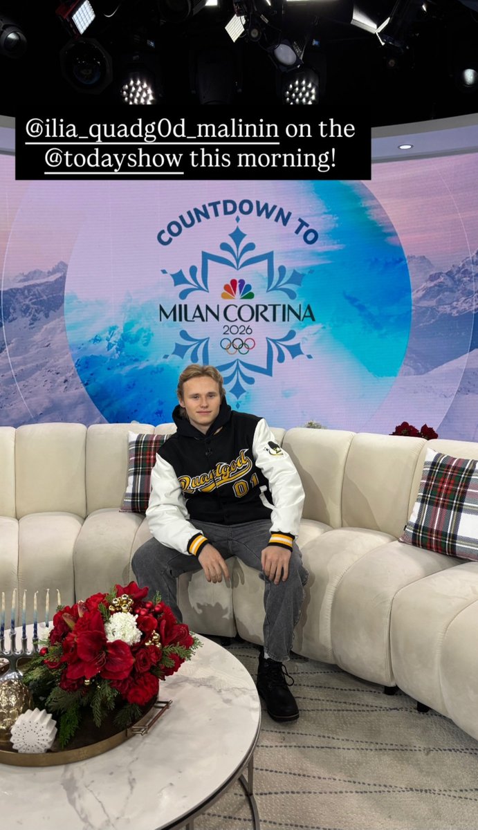 Ilia Malinin on the set of the Today show in New York City today ...