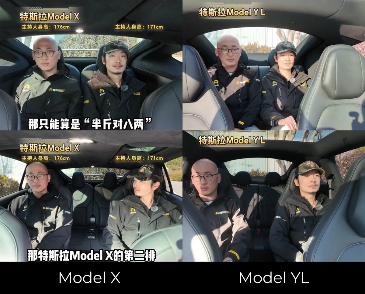 Tesla Model X vs a Model Y L Interior Headroom
