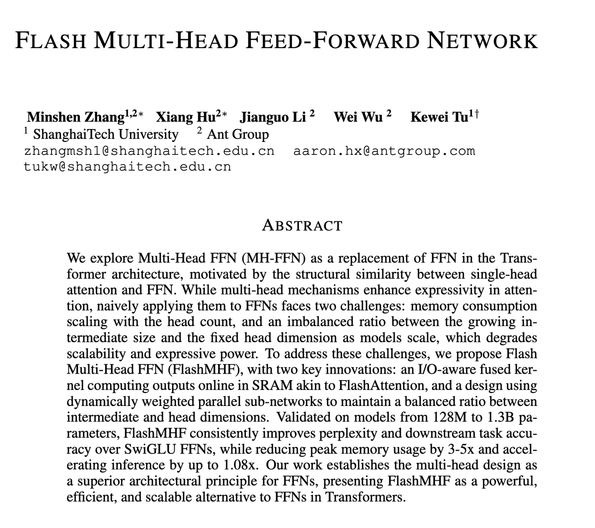 Interesting architectural alternative to the FFN network in ...