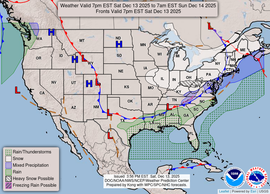 As arctic air surges into the central and eastern U.S. this weekend ...