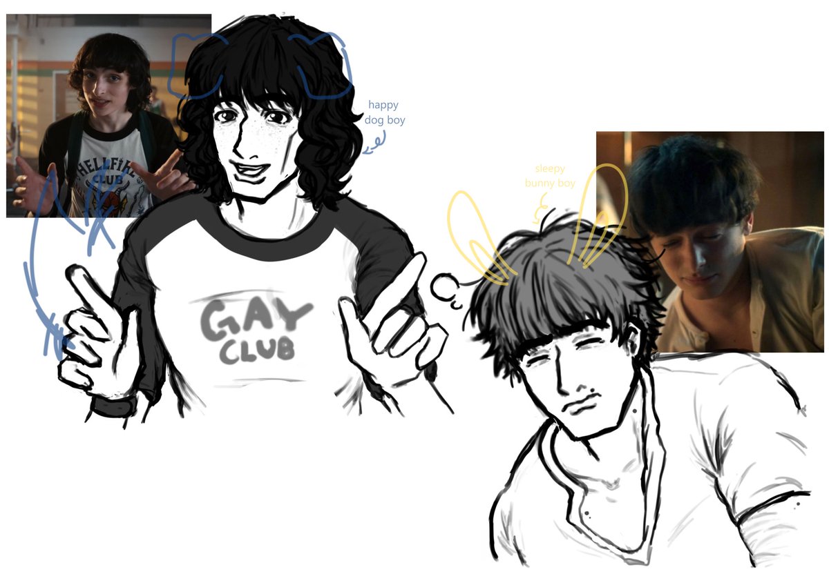 mike and will doddles i did before the finale hehe!! :33 bunny will is ...