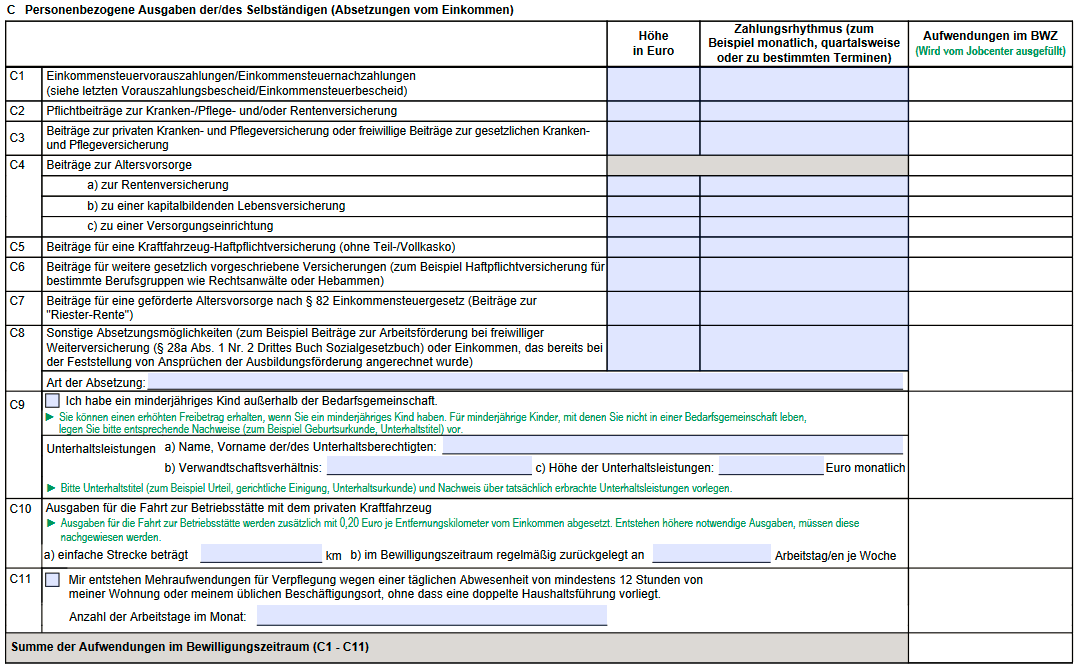Einkommen aus Selbstständigkeit im Bürgergeld berechnen