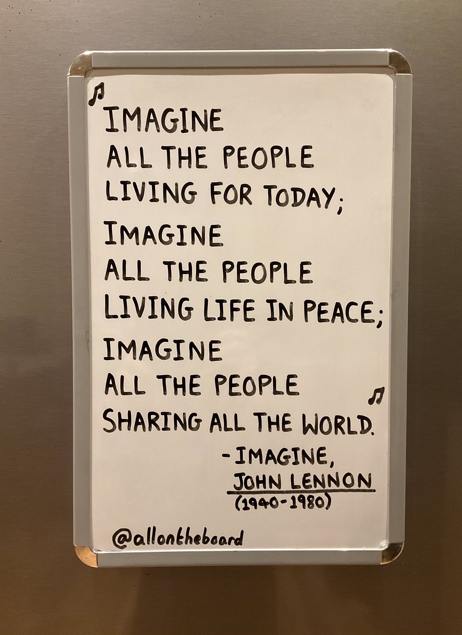 Imagine All The People Living Life In Peace Twin Towers