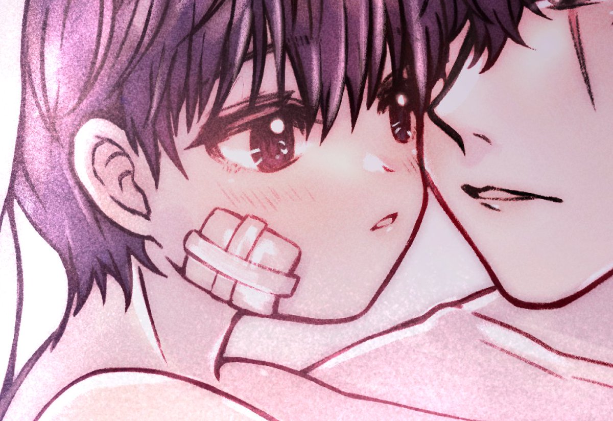 male focus 2boys multiple boys yaoi parted lips short hair blush ...