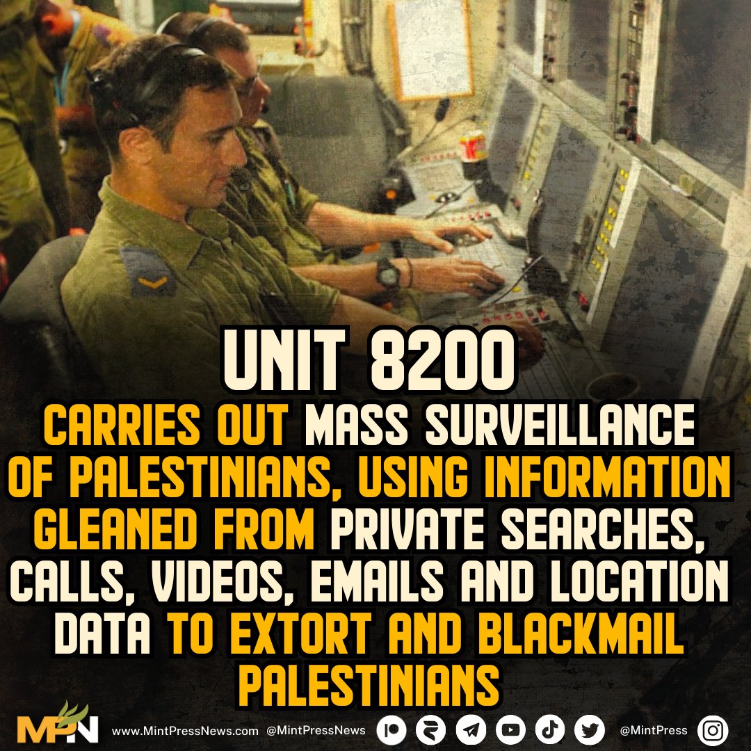 🧵Investigation by @AlanRMacLeod: Unit 8200 is the Israeli military’s ...