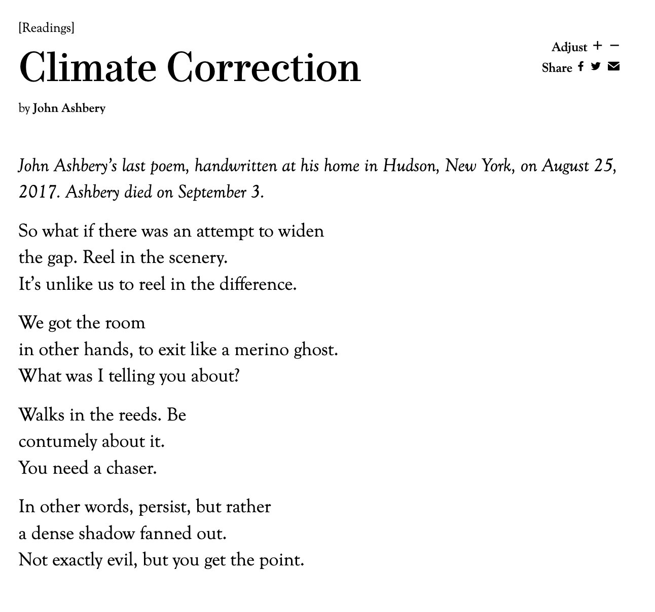 John Ashbery Quotes It Wants To Go To Bed With Us, By Matthew Bevis