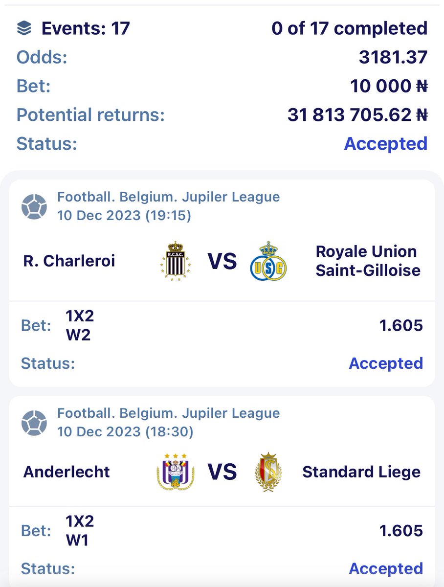 Teams that may win today - Royale Union SG - Anderlecht - Slavia Prague ...