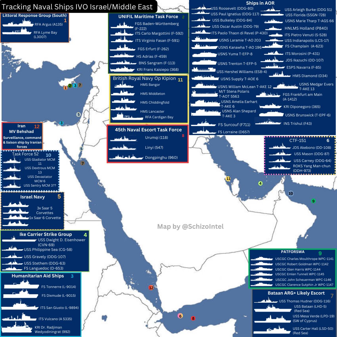 30NOV2023 updated map of warships in Eastern Mediterranean, Red Sea ...