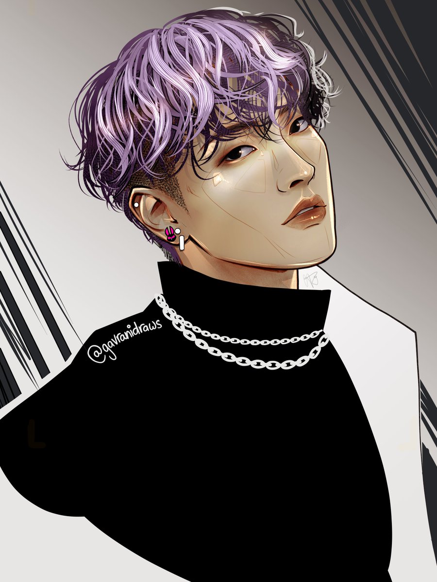 「purple #HONGJOONG #Crazy_Form #홍중 #에이티즈 」|Gavrani 🦈のイラスト