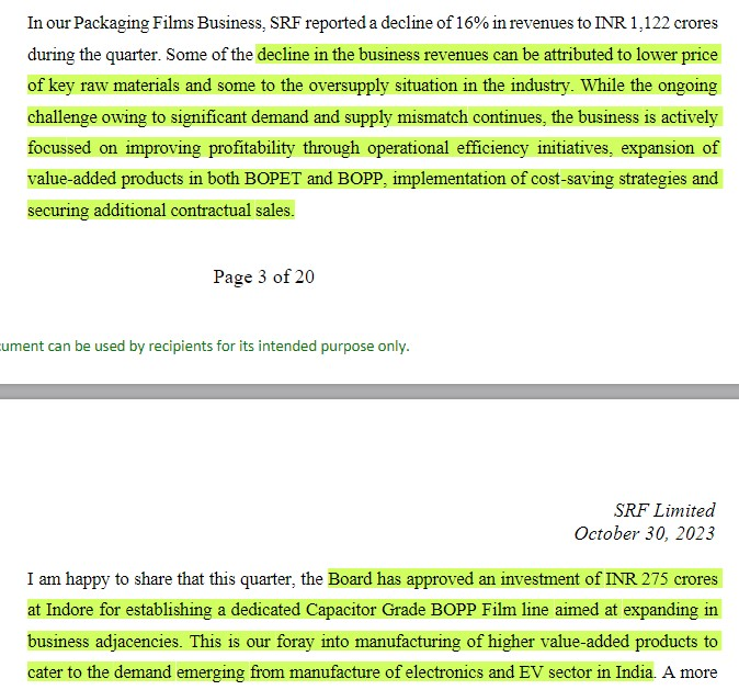 SRF - Concall Highlights & Future Outlook⚡️👇 SRF - Chemical Leader🔥 (10,000 Cr + Capex in Next ...
