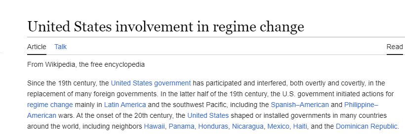 CIA Regime Change Operations (Thread) USA is actively involved in ...