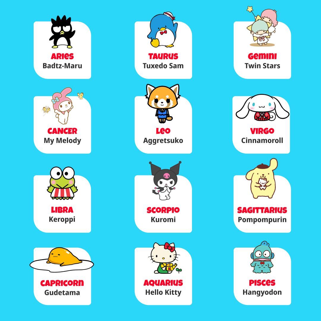 Sanrio zodiac signs official 60 photos - Youhoroscope.com