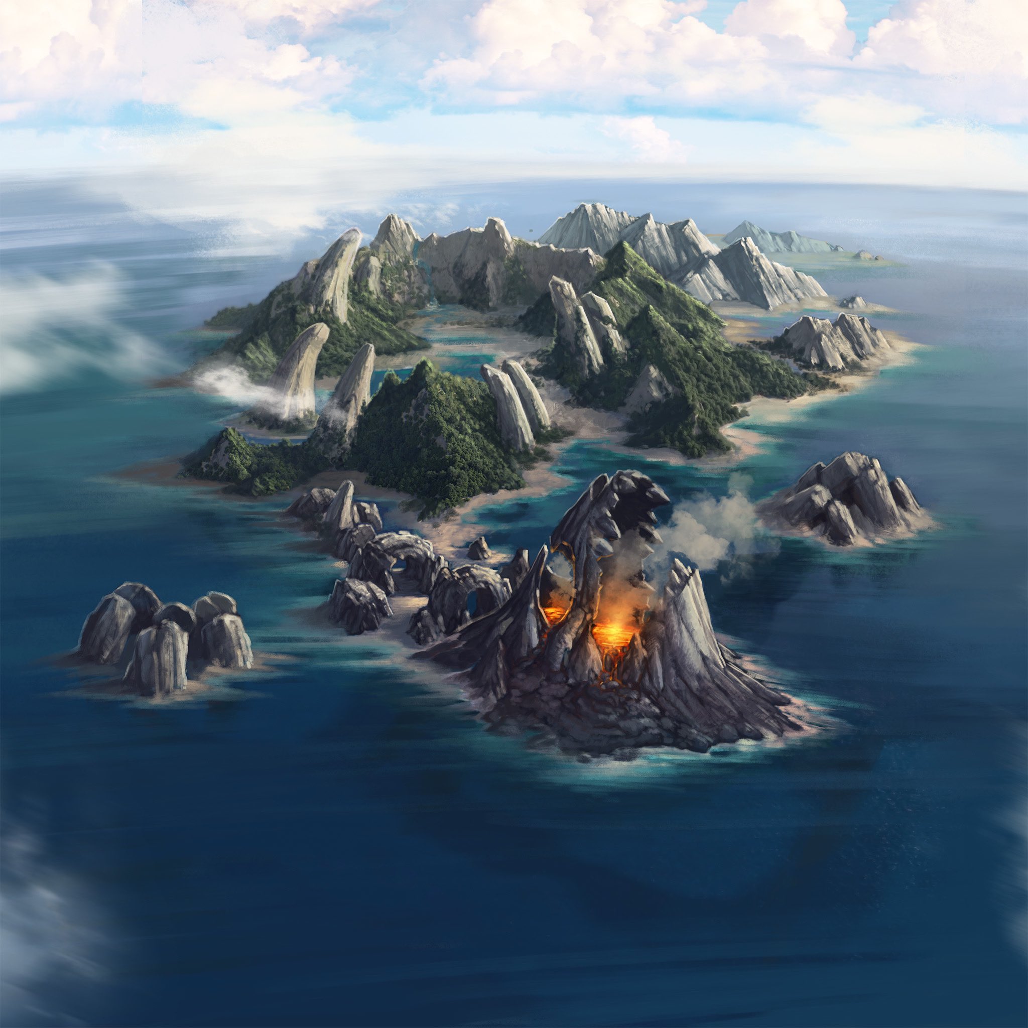 Continental Island Drawing