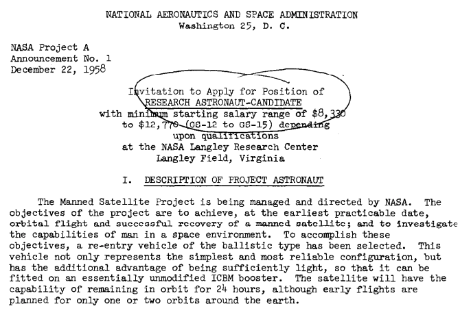 Astronaut Salary Chart