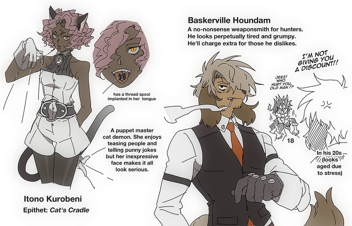 「Some random demon hunter and demon oc doodles」Cioccolatodorima (comms ...