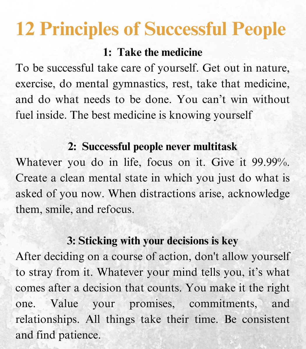 Success comes to those who know what they do. Here are 12 principles of ...