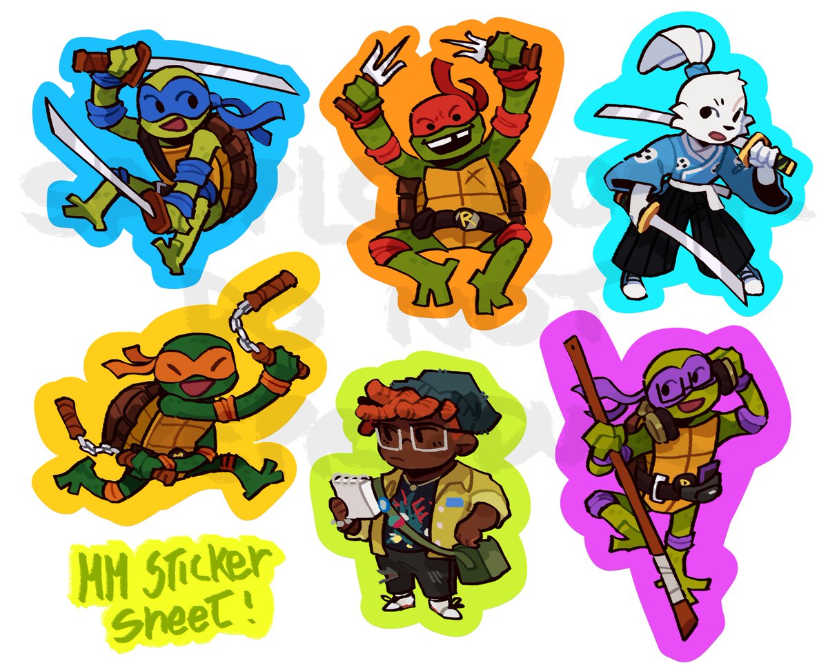 「made a sticker sheet of these guys#tmnt 」|The Trashiest Padaのイラスト