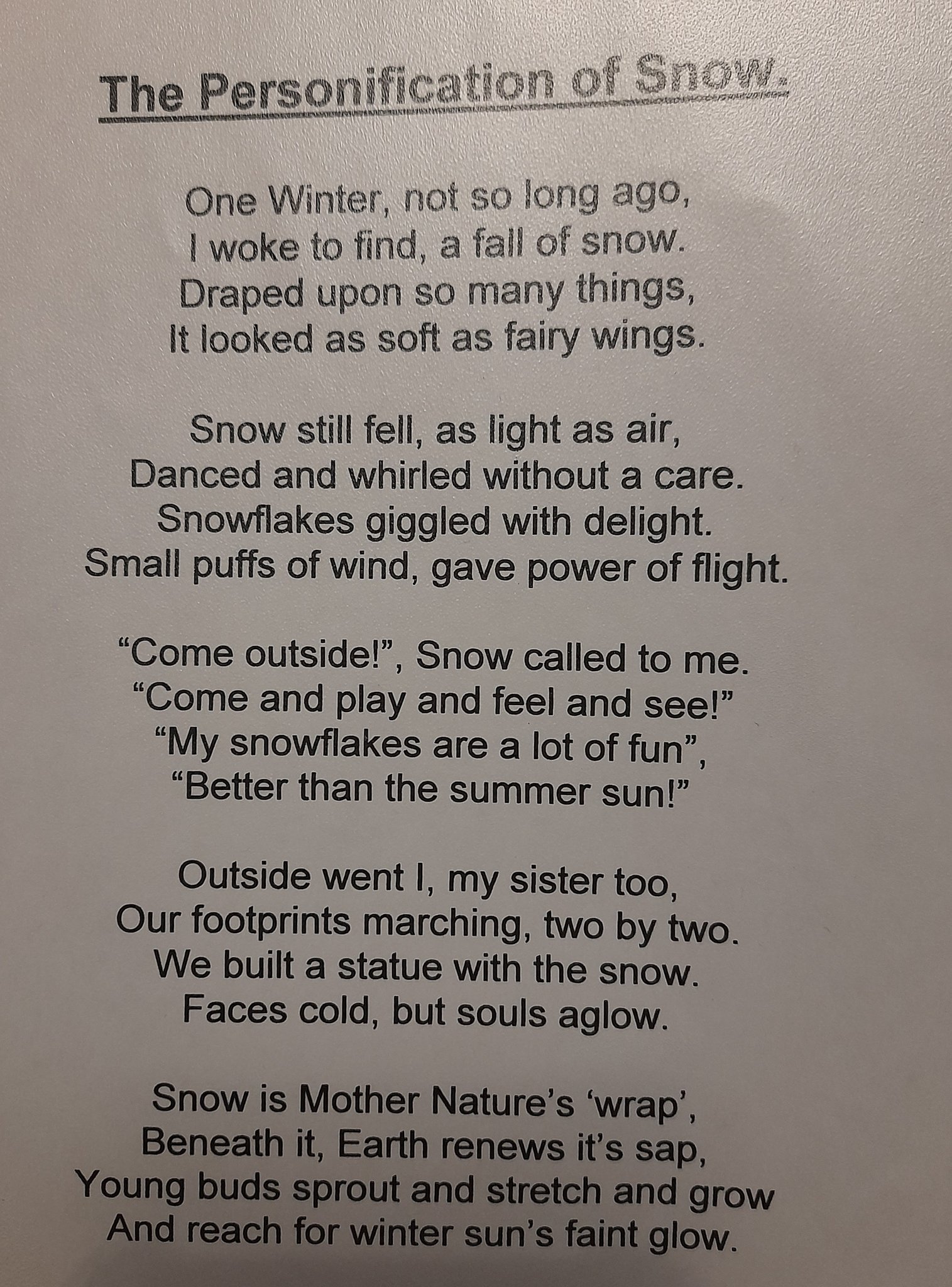 Personification Poems About Winter 47 Beautiful And Inspiring Spring