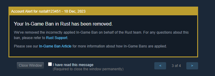 I have been gamebanned four times in the last few hours on Rust. My ...