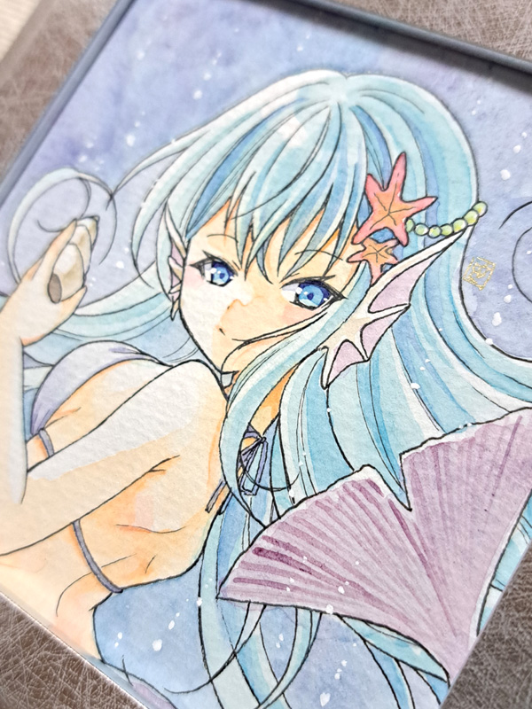 「ミニ色紙サイズ原画(色紙ではありません)と額入複製画をBOOTHに追加しました。」|ささつゆ🦊5/5【COMITIA144】H28b📚5/6【A40】参加のイラスト