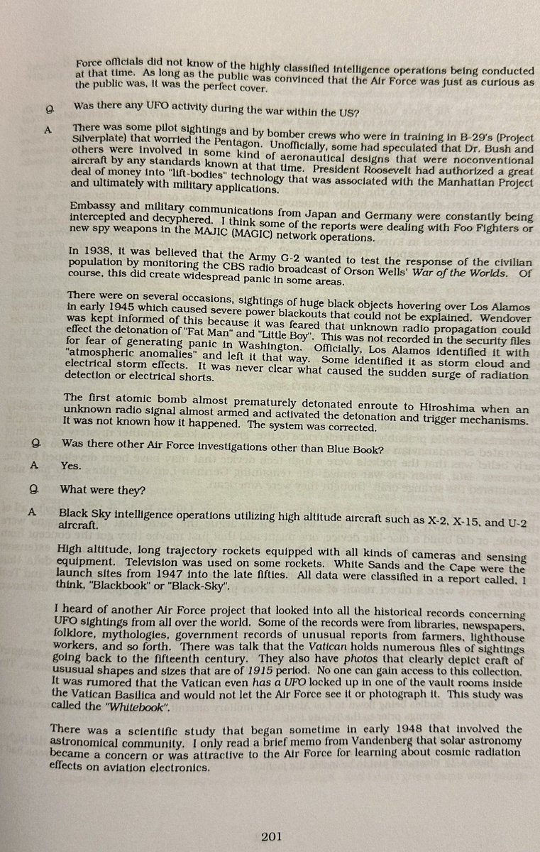 1/4 The following is an interview taken from “UFO crash retrivals Vol 1 ...