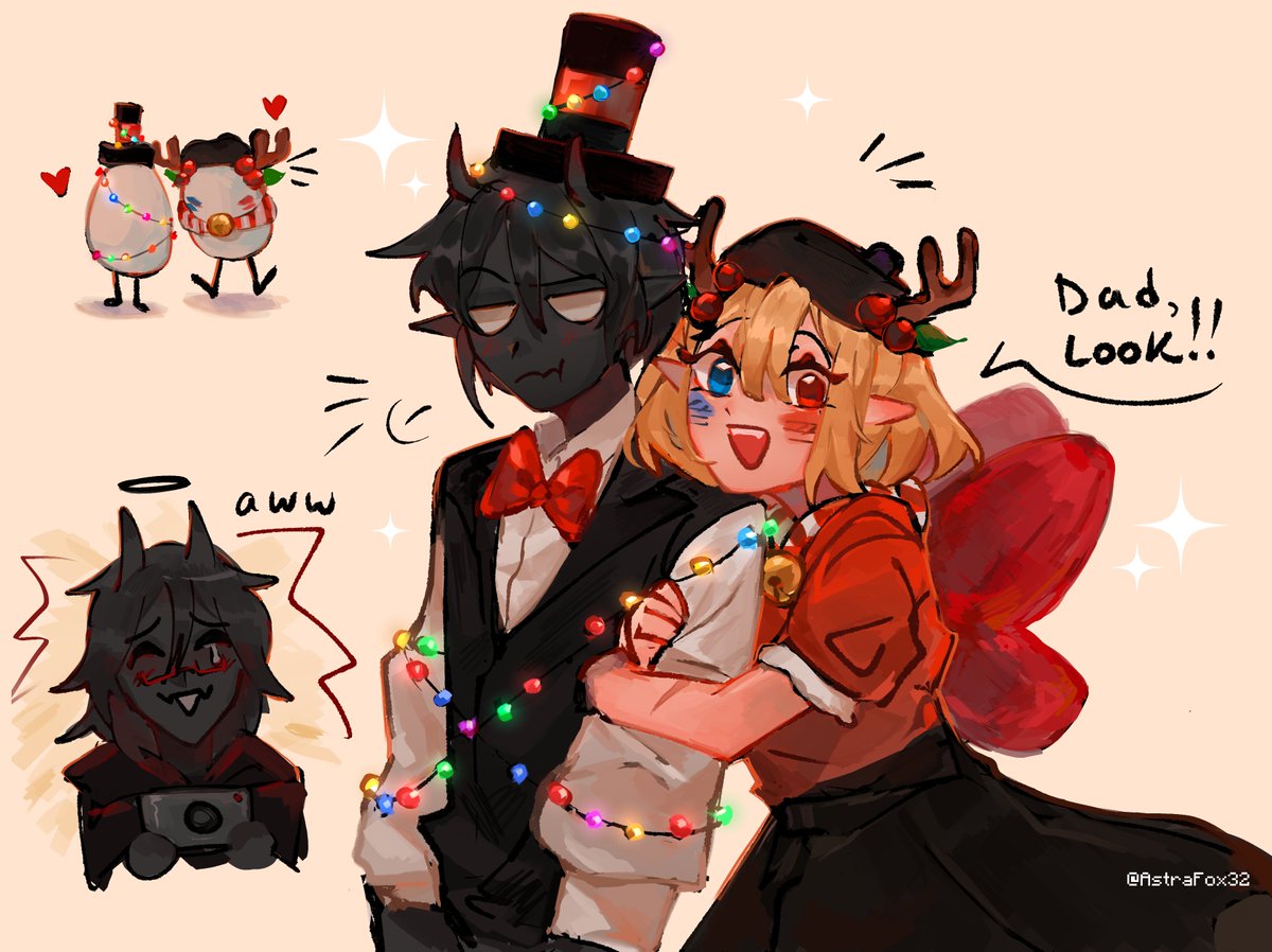 「Christmas eggs!!! #qsmp #qsmpfanart #po」|Astra Fox 🌸のイラスト