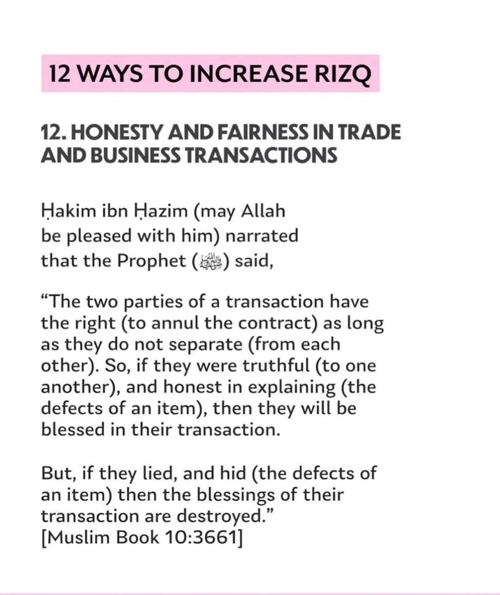 12 WAYS TO 𝗜𝗡𝗖𝗥𝗘𝗔𝗦𝗘 RIZQ - THREAD - - Thread from 𝐑𝐄𝐌𝐈𝐍𝐃𝐄𝐑𝐒 || تذكير ...