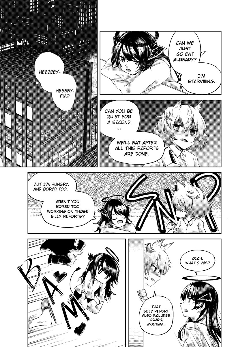 「slow progress as I'm still tackling both deadline and comms 」Sakuの漫画