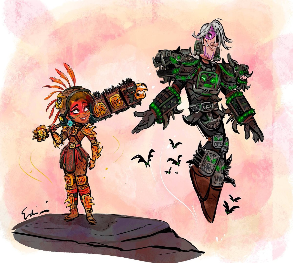 「Maya and Zatz by the one and only 」|Jorge R. Gutierrezのイラスト