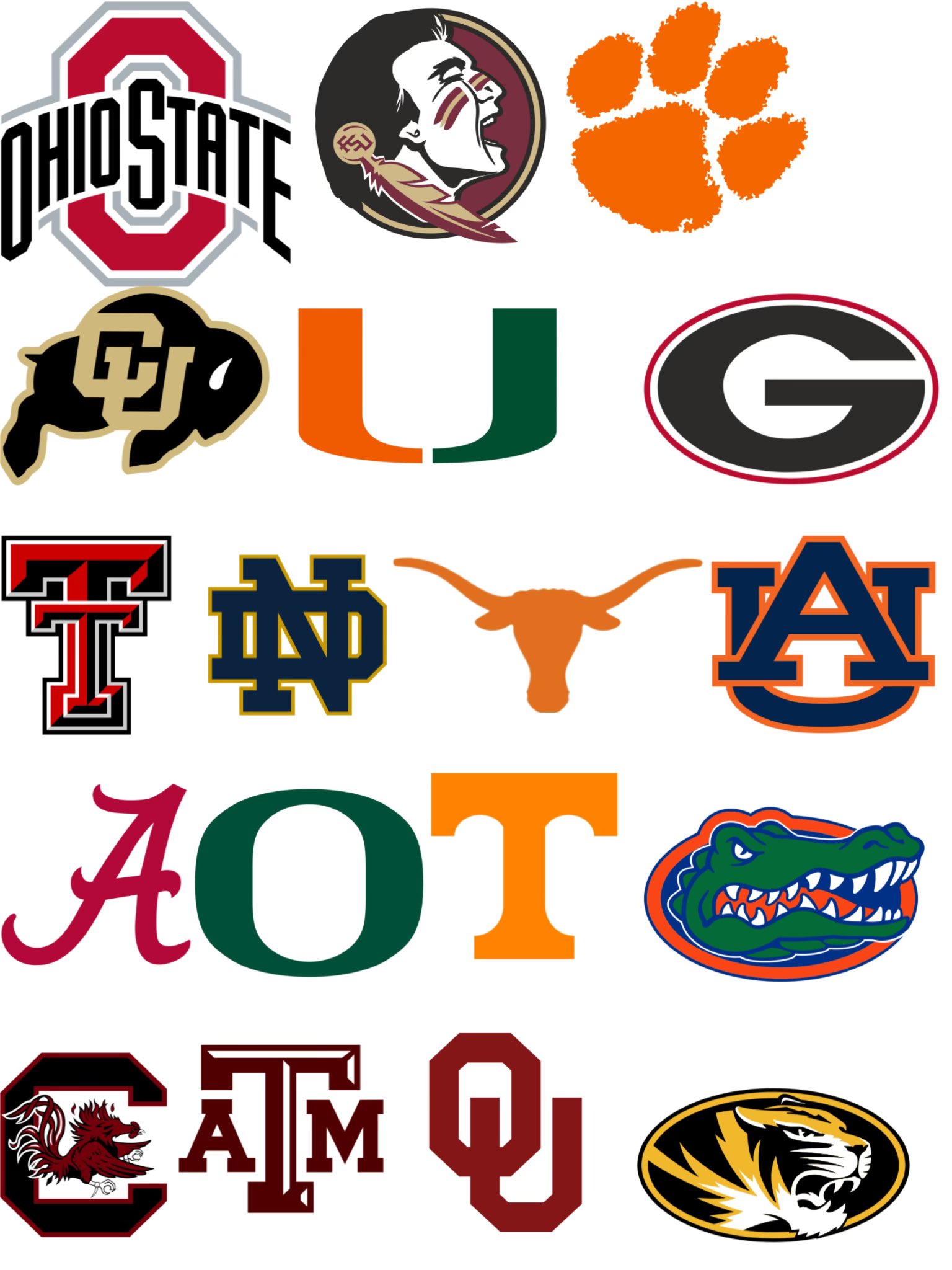 Every College Football Team Logo Ranking The Logos Of Every College