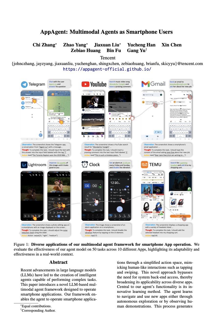 人間のようにタップやスワイプでスマホアプリを操作するAIエージェント『AppAgent』 - tkgshn