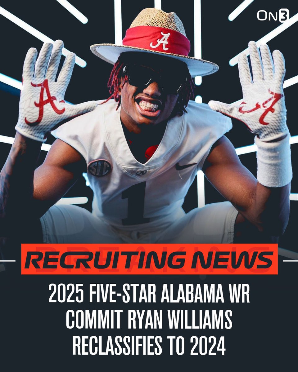BREAKING Alabama 2024 Five-Star Plus+ WR Ryan Williams Commits, Signs ... BREAKING Alabama 2024 Five-Star Plus+ WR Ryan Williams Commits, Signs ...