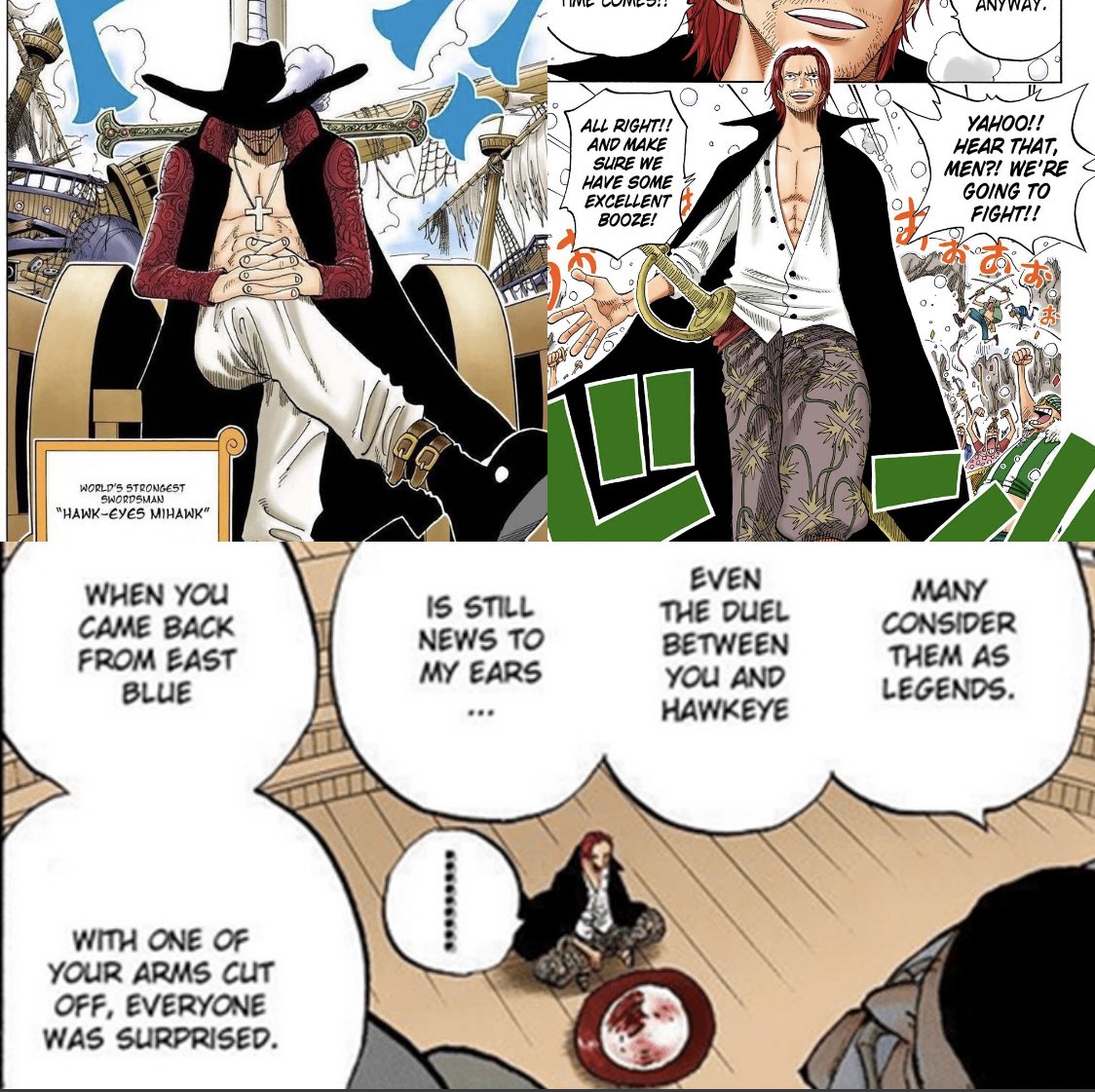 One Piece Mihawk Vs Shanks