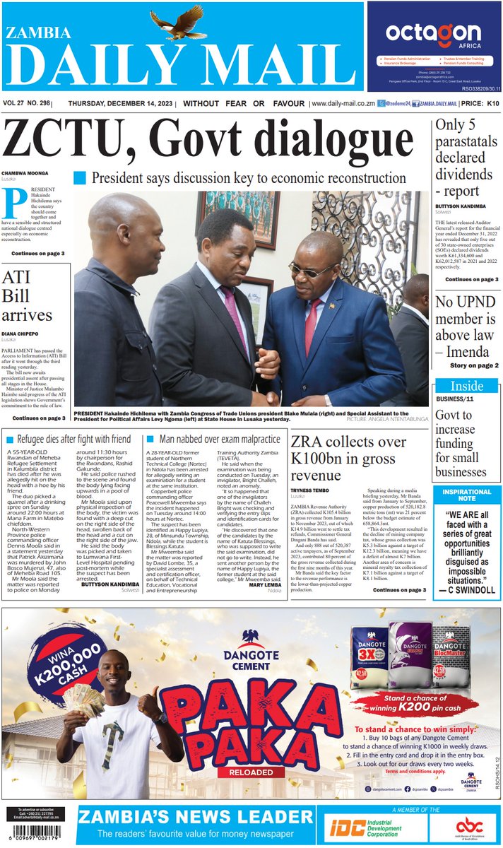 Daily Mail Paper Zambia Today& 39 Hot Sale | fast-lisa.unibo.it