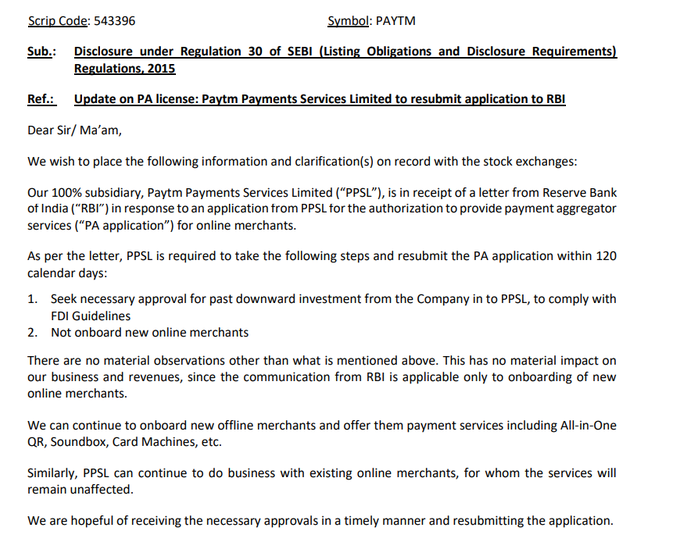 Paytm stock has lost 75% from the IPO price After a brief recovery in ...