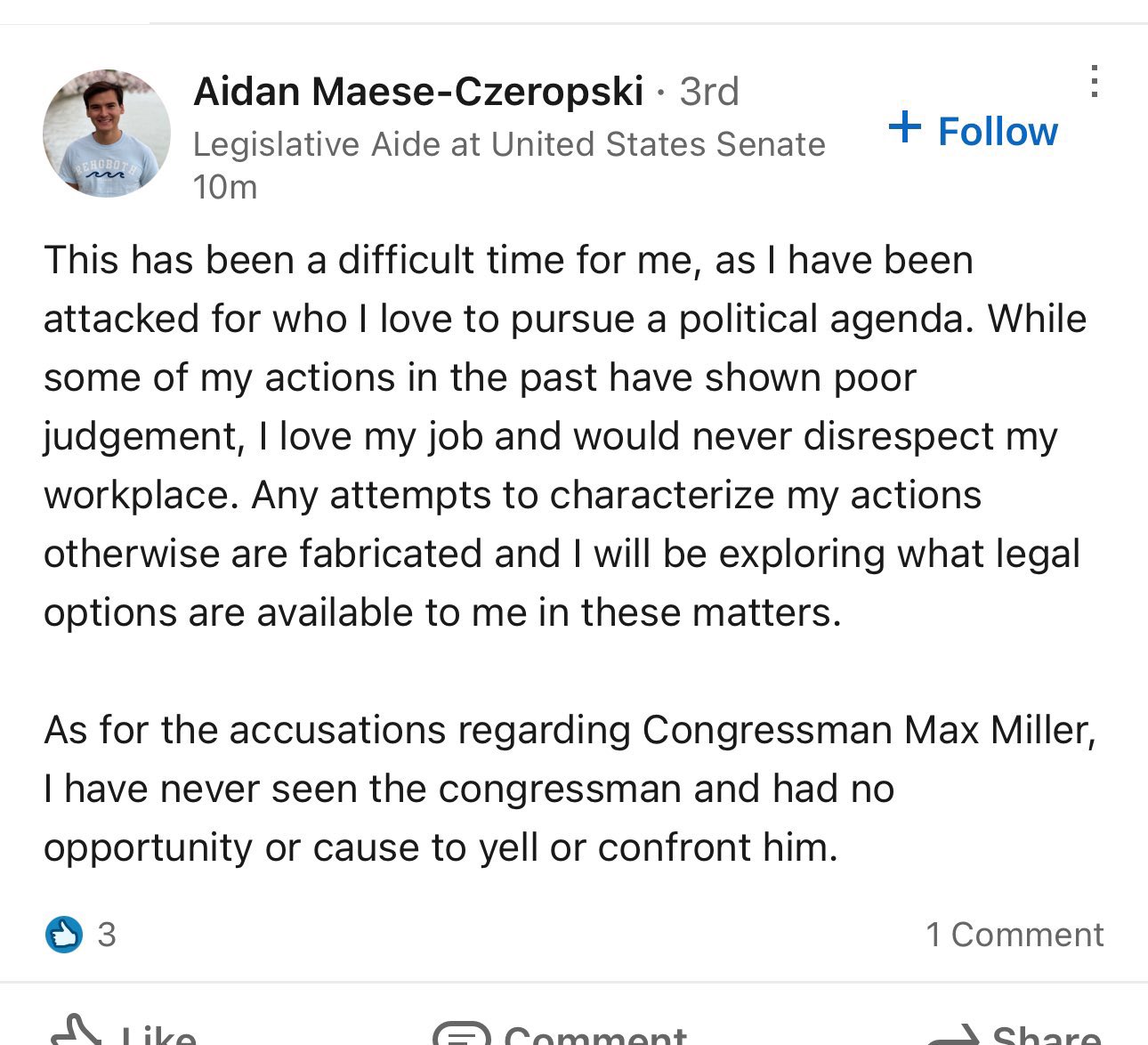 Democrat Senate Staffer Caught In Gay Sex Scene Aidan Maese Czeropski
