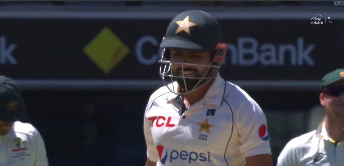 Babar Azam in the Perth Test vs Australia: 1st innings - 21(54) 2nd ...