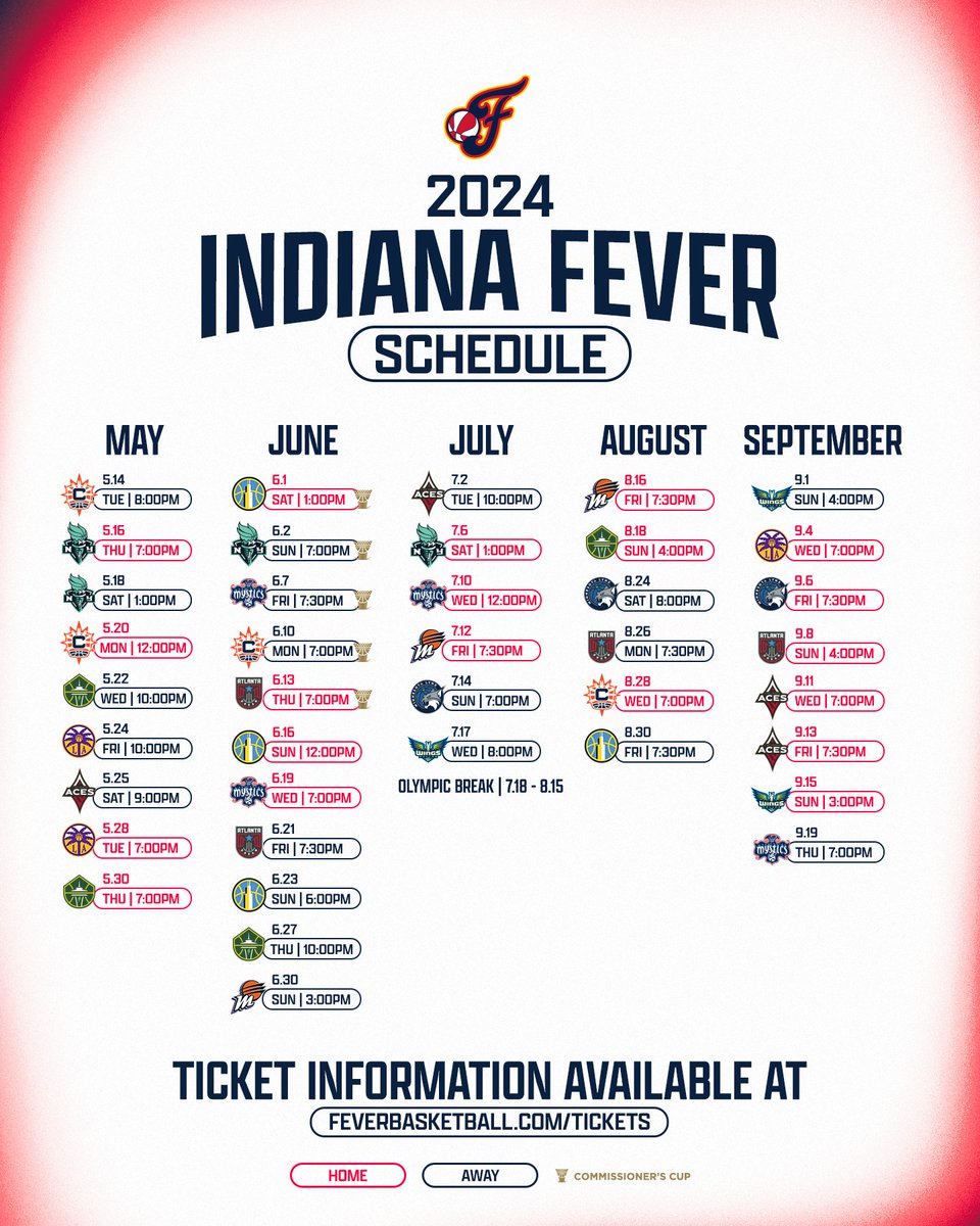 Indiana Fever Schedule 2024 Schedule Of Games - Benny Cecelia Indiana Fever Schedule 2024 Schedule Of Games - Benny Cecelia