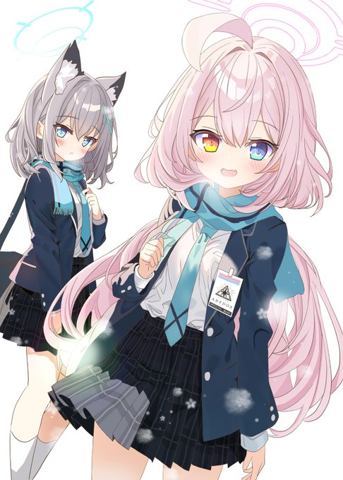 「hoshino (blue archive) plaid skirt」Fan Art(Latest)