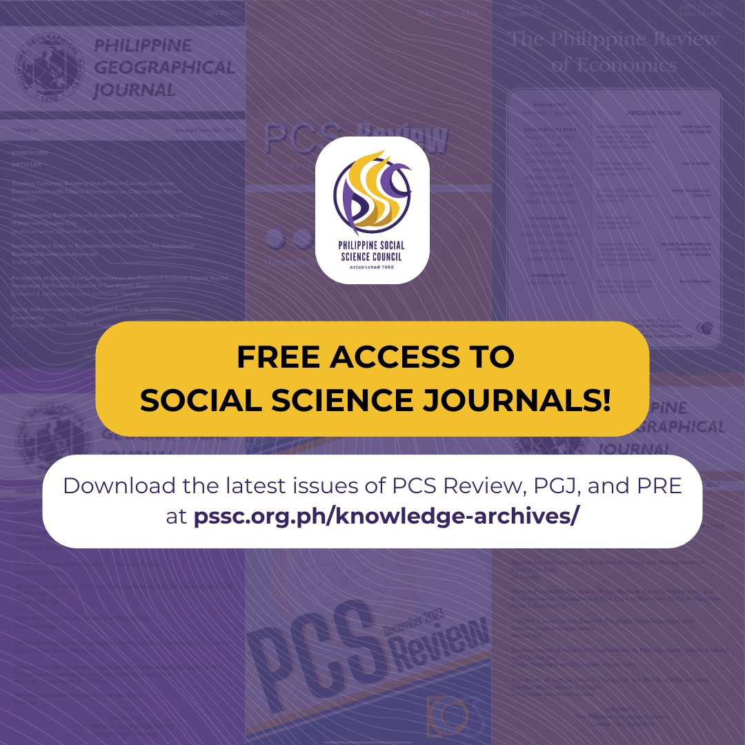 GET FREE ACCESS TO THE LATEST ISSUES OF SOCIAL SCIENCE JOURNALS! PSSC ...