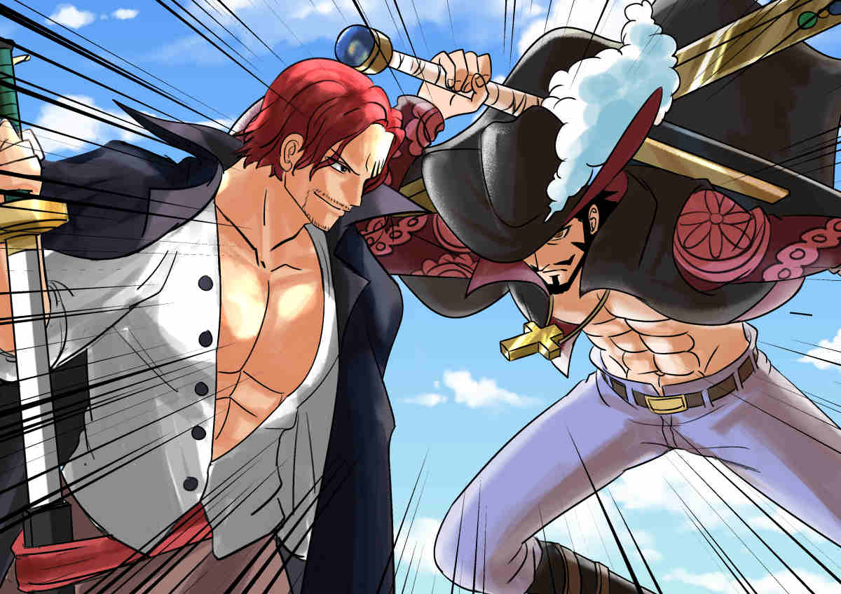 One Piece Mihawk Vs Shanks