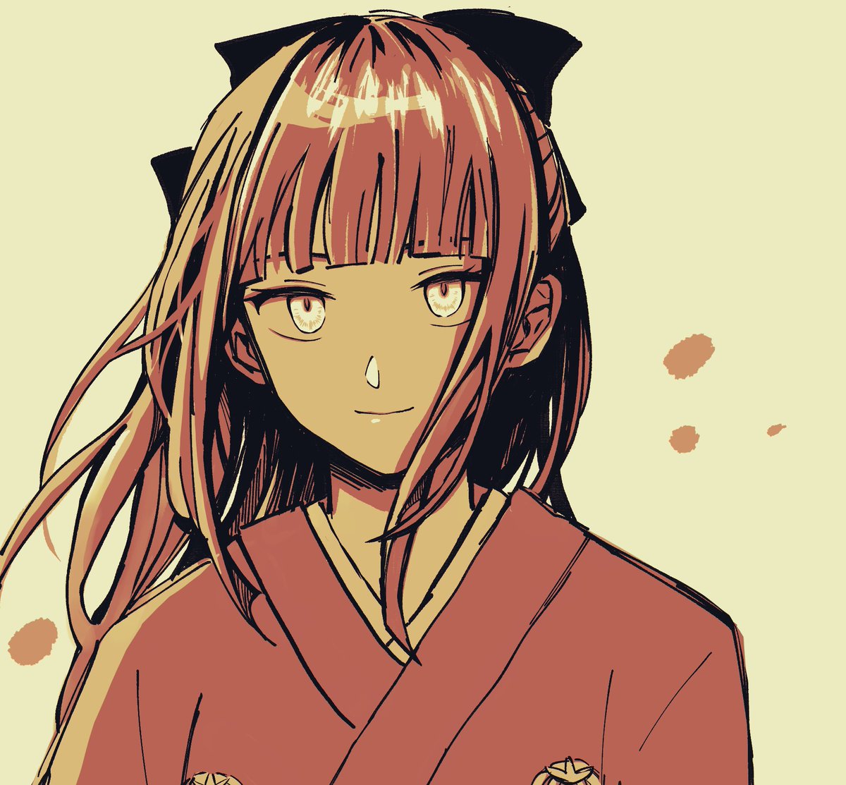 1girl Solo Bangs Japanese Clothes Smile Kimono Long Hair Illustration