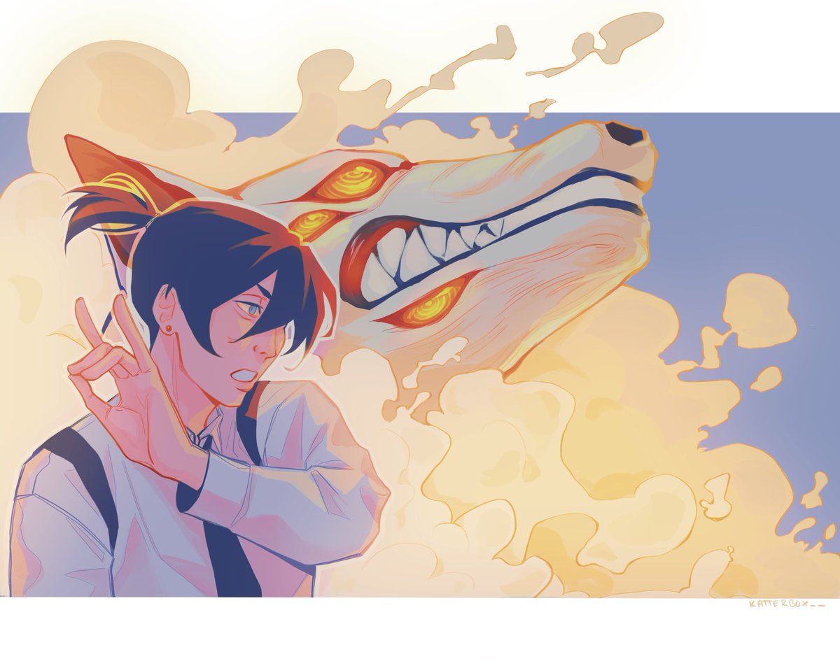 早川アキ 「kon !! #csm #chainsawman」|kat/theo 🍊🎗finished stormbringer :(のイラスト