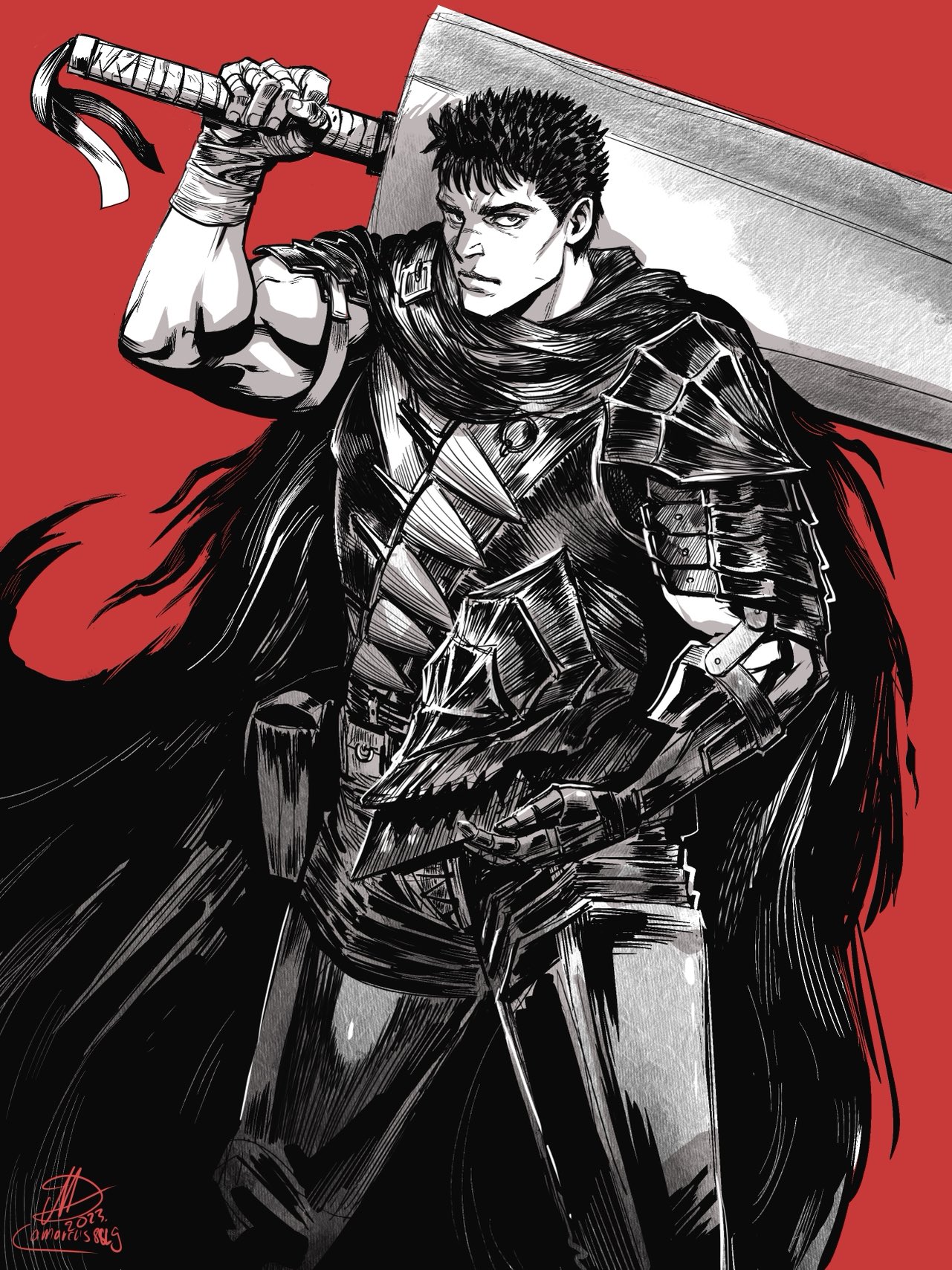 Berserk Guts Black And JND Studio Berserk Black Swordsman Guts