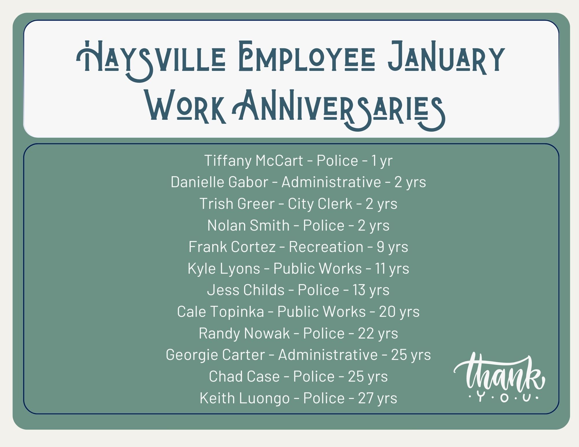 January Employee Anniversaries Happy January Work... TekTone