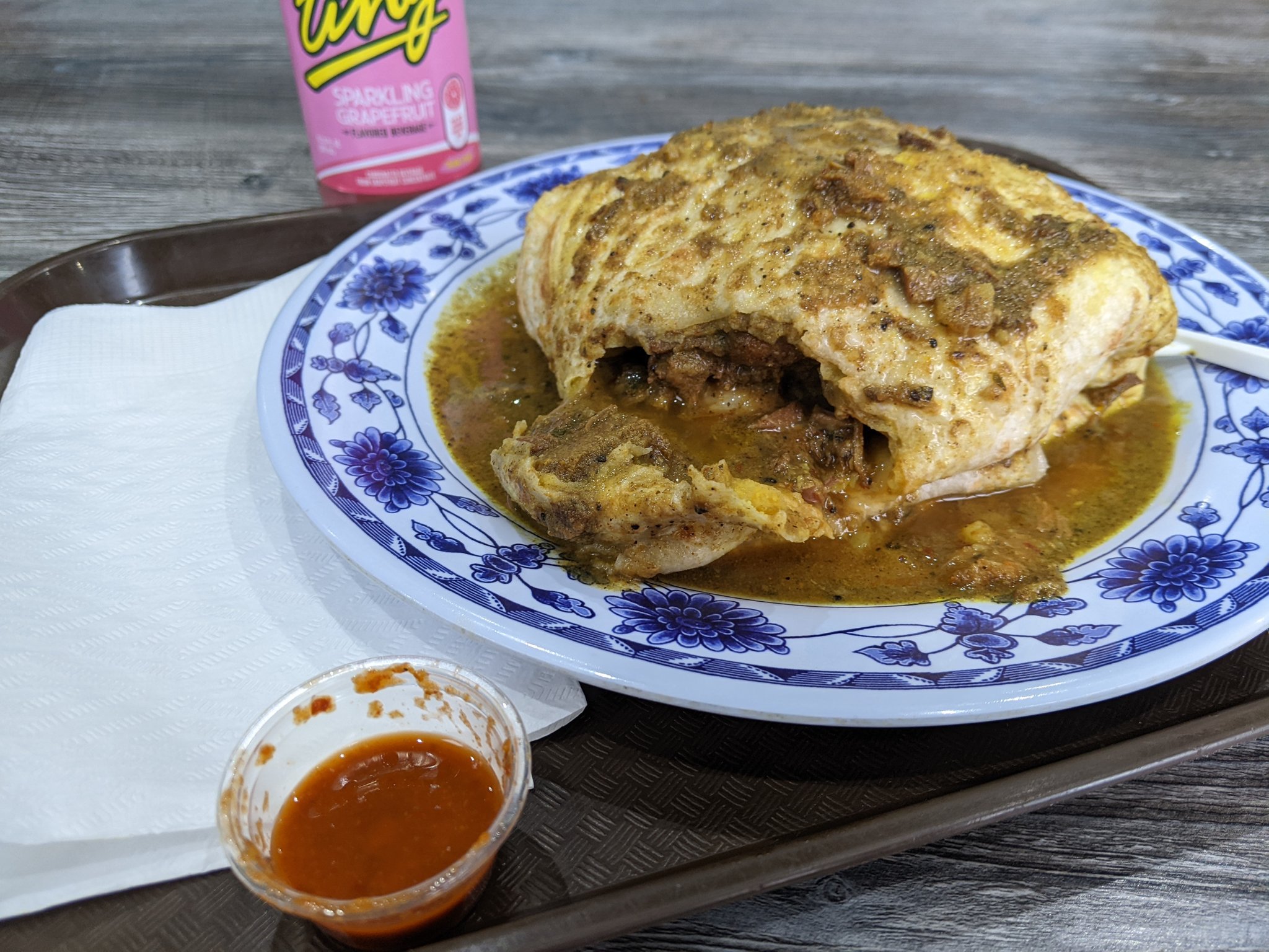Curry Goat Roti Mona's Roti Scarborough Comfort On A Gloomy Day