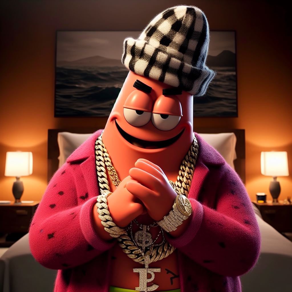 Patrick Star Gangster Spongebob Gangster Wall Art For Sale | Redbubble